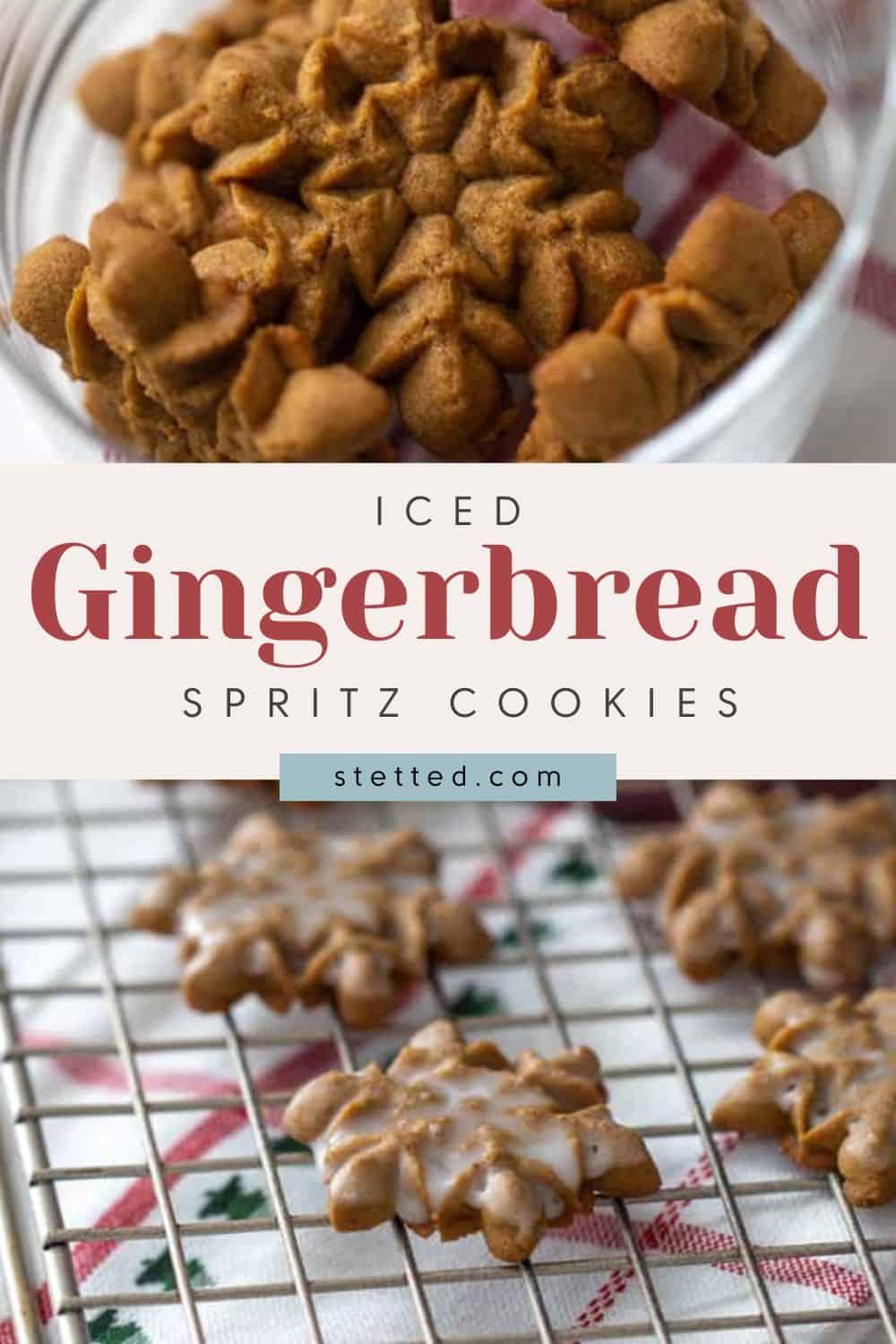 Iced Gingerbread Spritz Cookies - stetted
