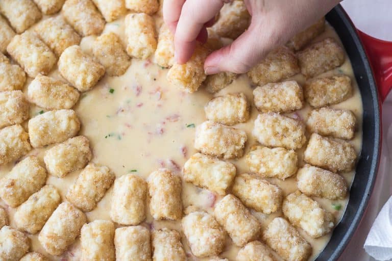 Cheesy Tater Tot Casserole with Brisket