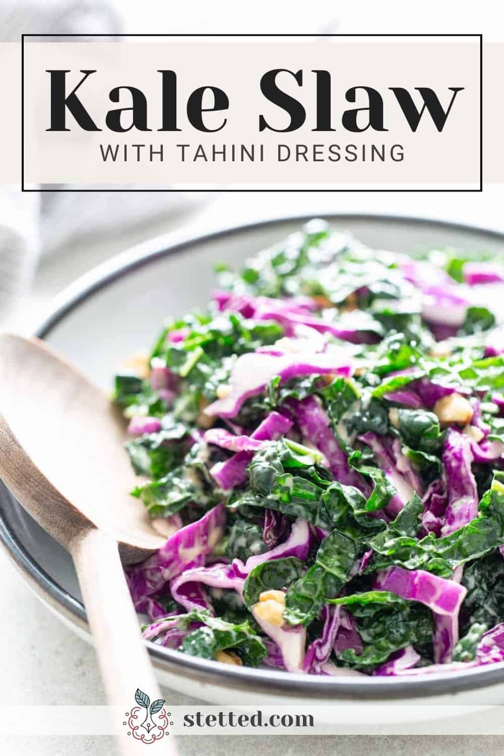 Kale Slaw with Tahini Dressing - stetted
