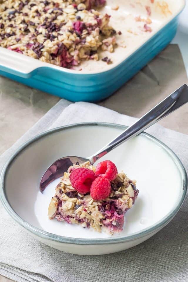 Raspberry Almond Baked Oatmeal