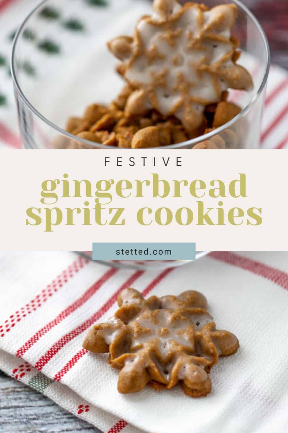 Iced Gingerbread Spritz Cookies - stetted