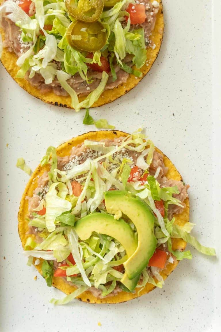 Easy Refried Bean Tostada - stetted
