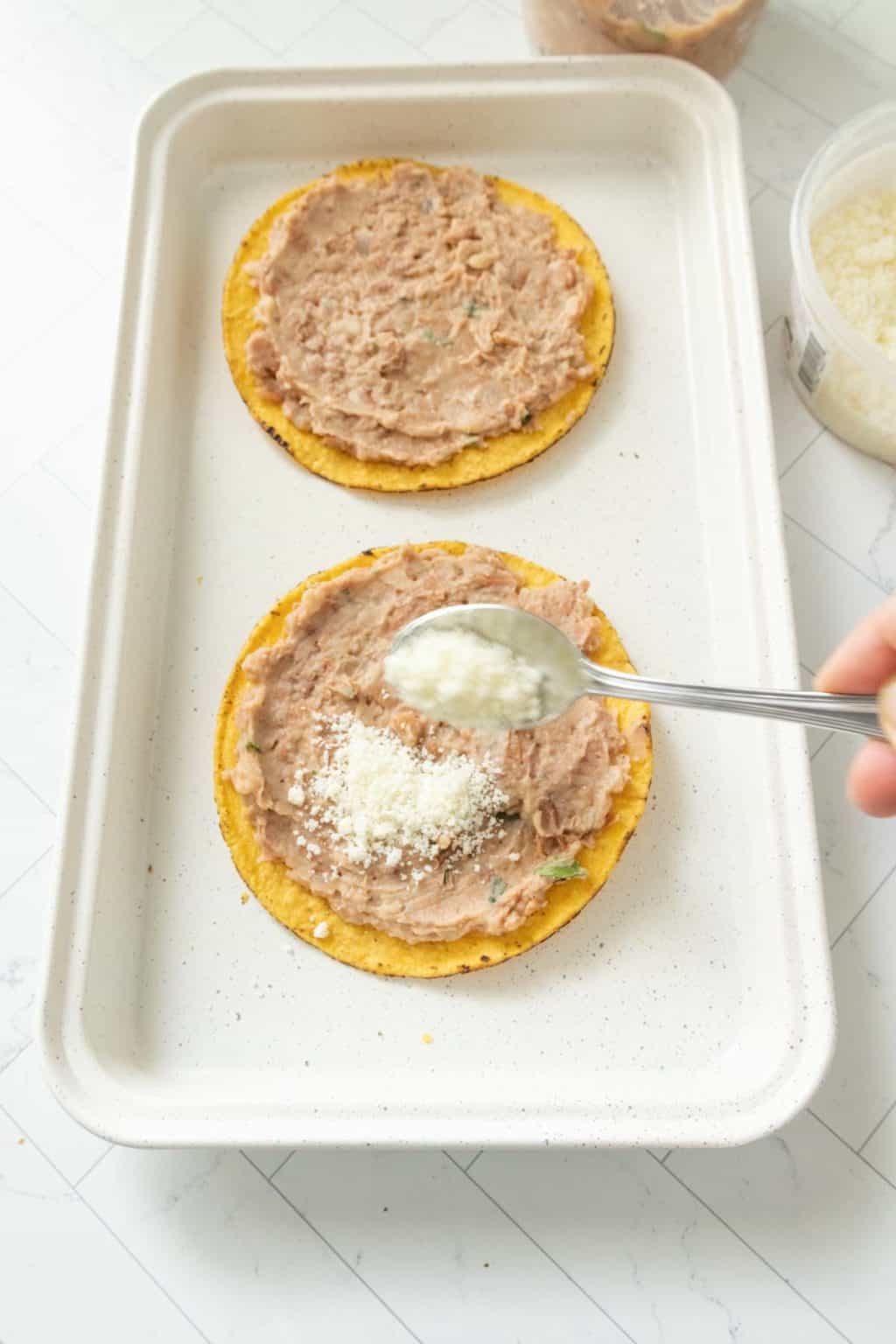 Easy Refried Bean Tostada - stetted