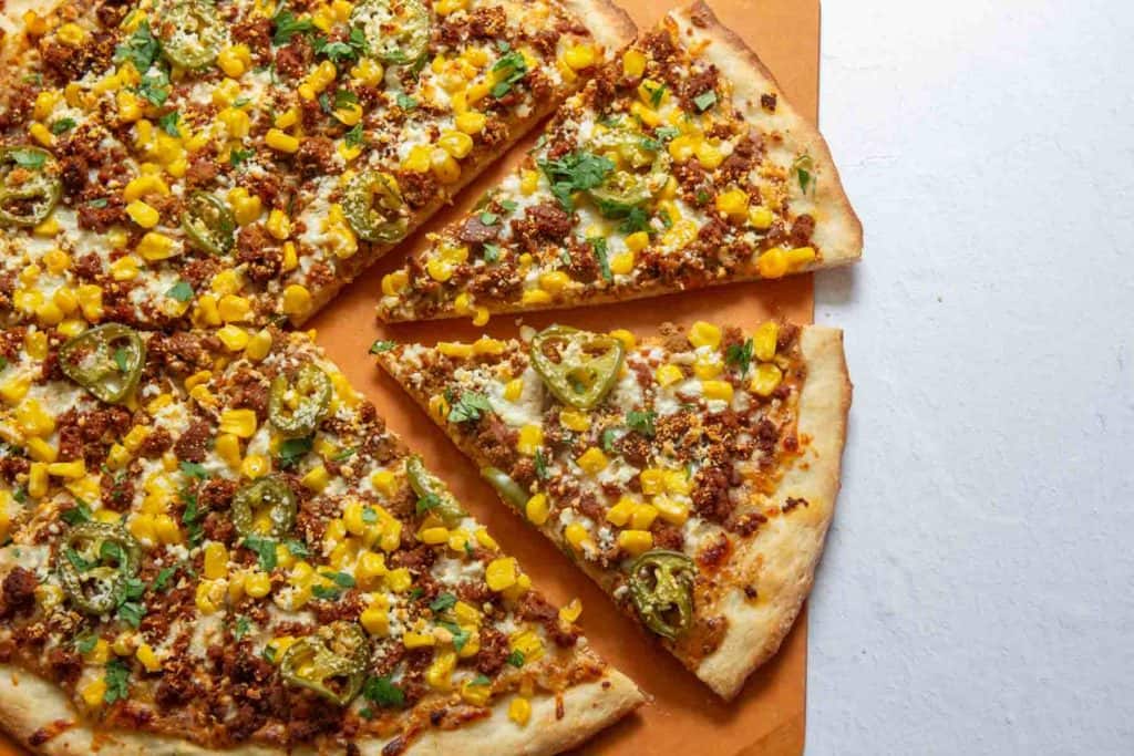 Chorizo Corn Pizza - stetted