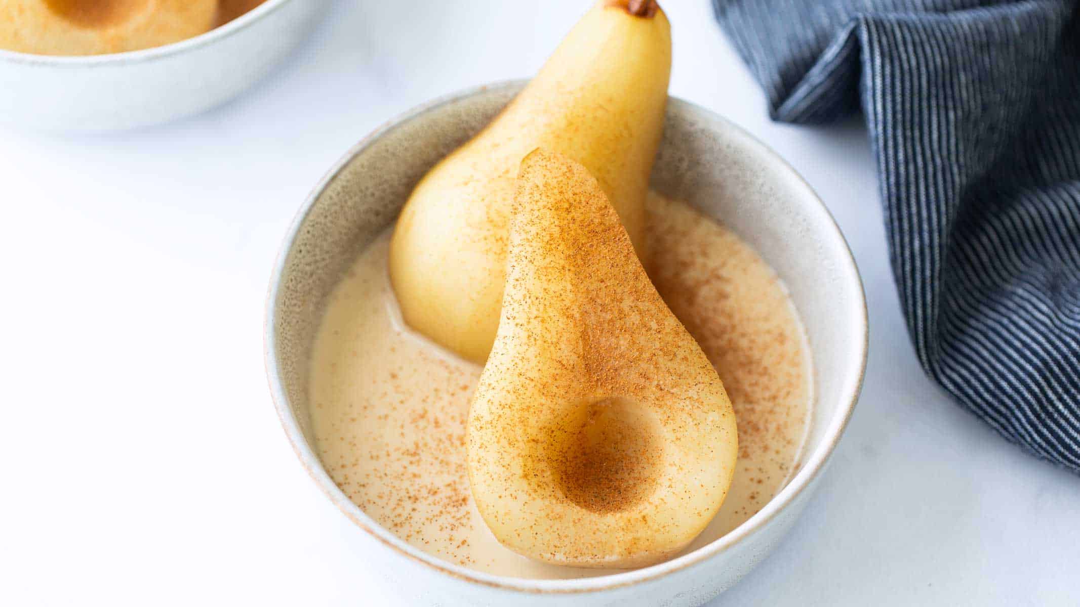 Tea Poached Pears - stetted