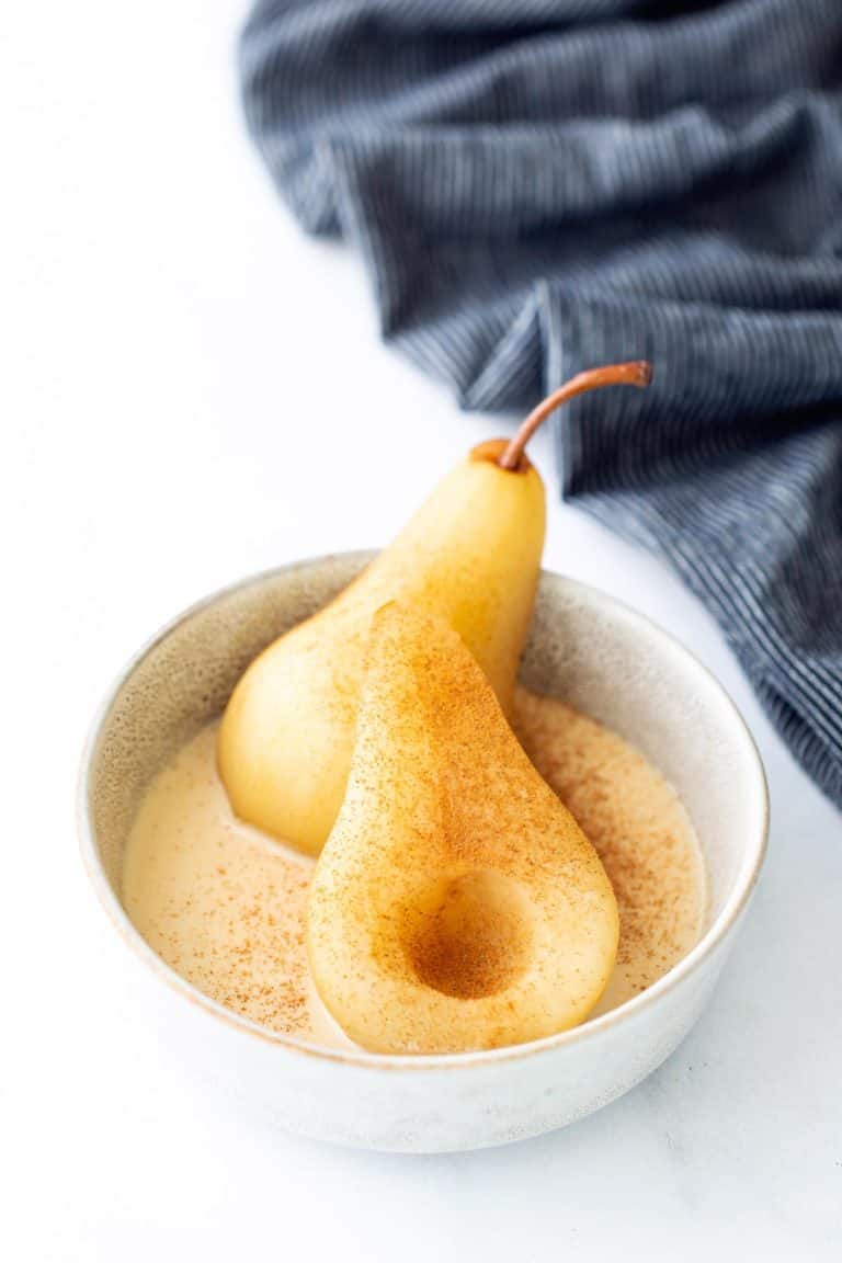 Tea Poached Pears - stetted