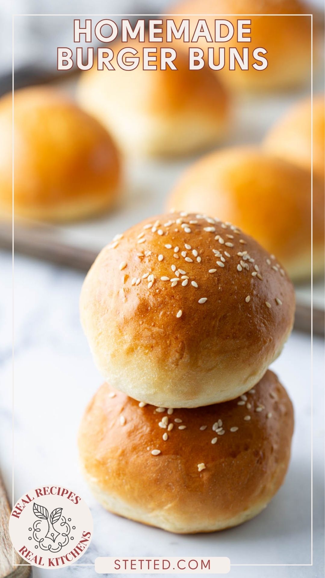 Homemade Hamburger Buns (With or Without Sesame)